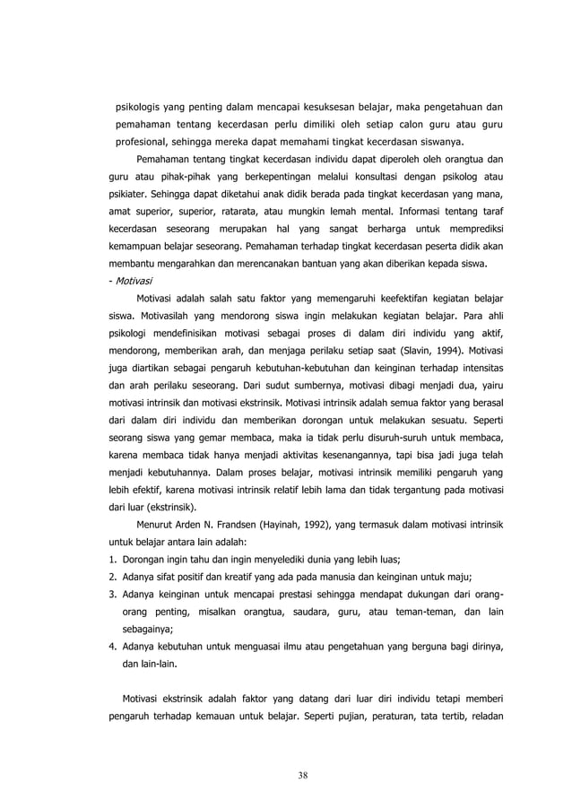 Proses dan Faktor-Faktor yang Mempengaruhi Belajar serta Persepektif Pembelajaran | PDF