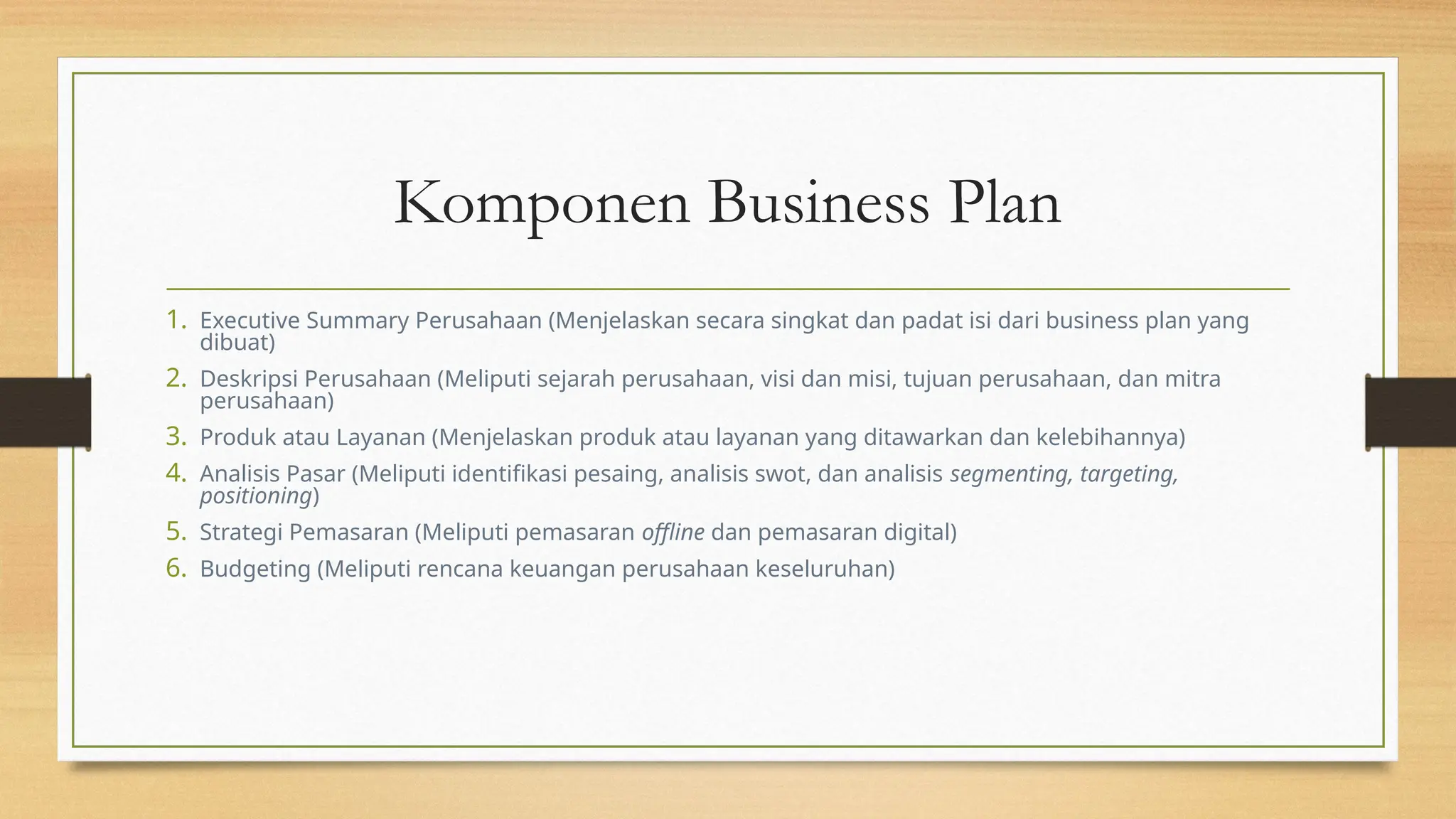 Materi Business Plan jdisbsnsjwbjwhwhwjk | PPT