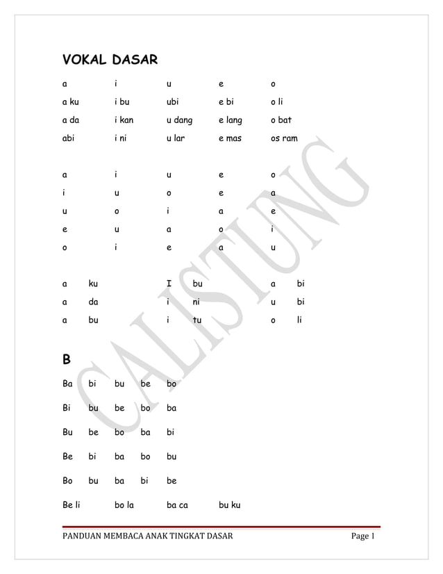 Materi calistung | PDF