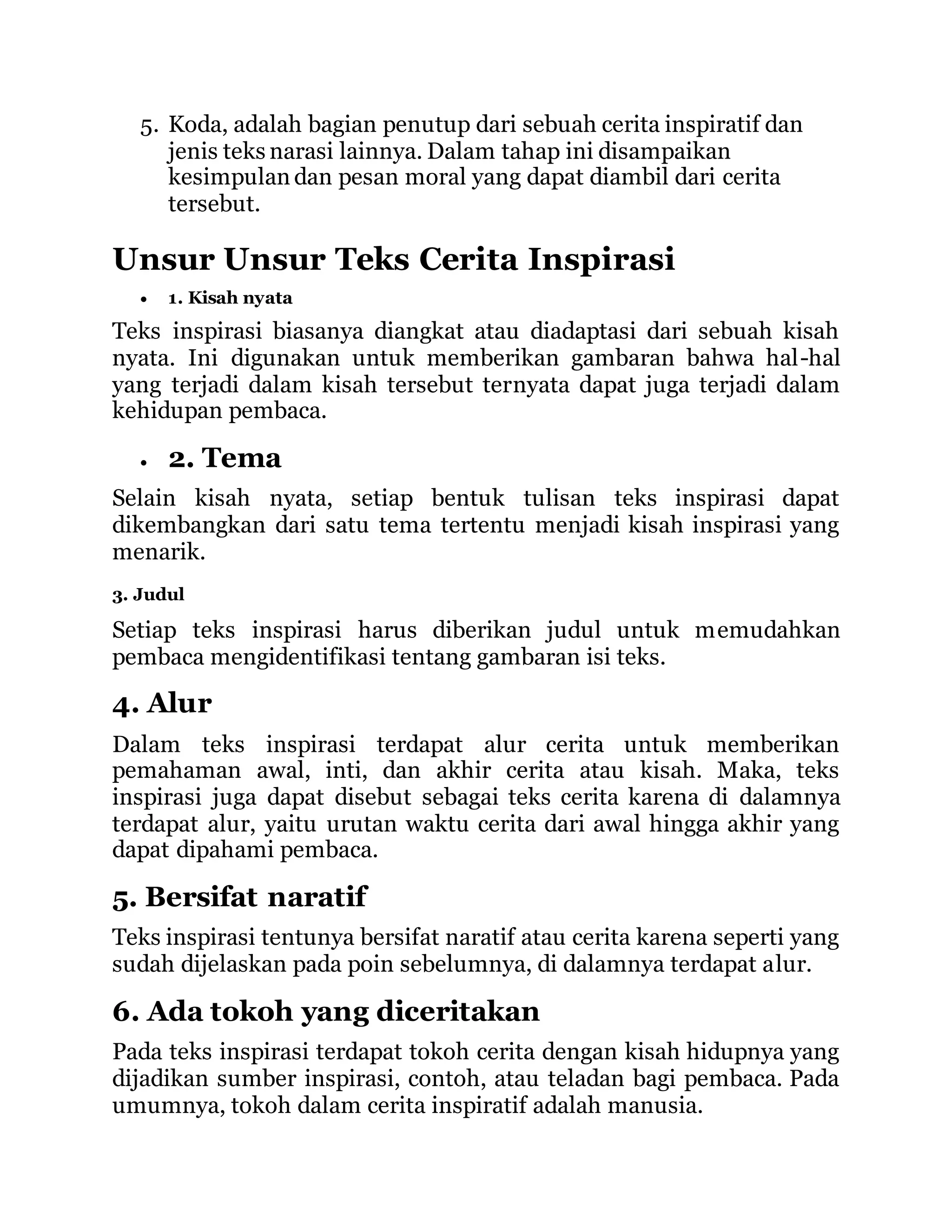 Materi cerita inspiratif | DOCX