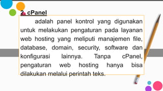 Materi control panel hosting | PPT