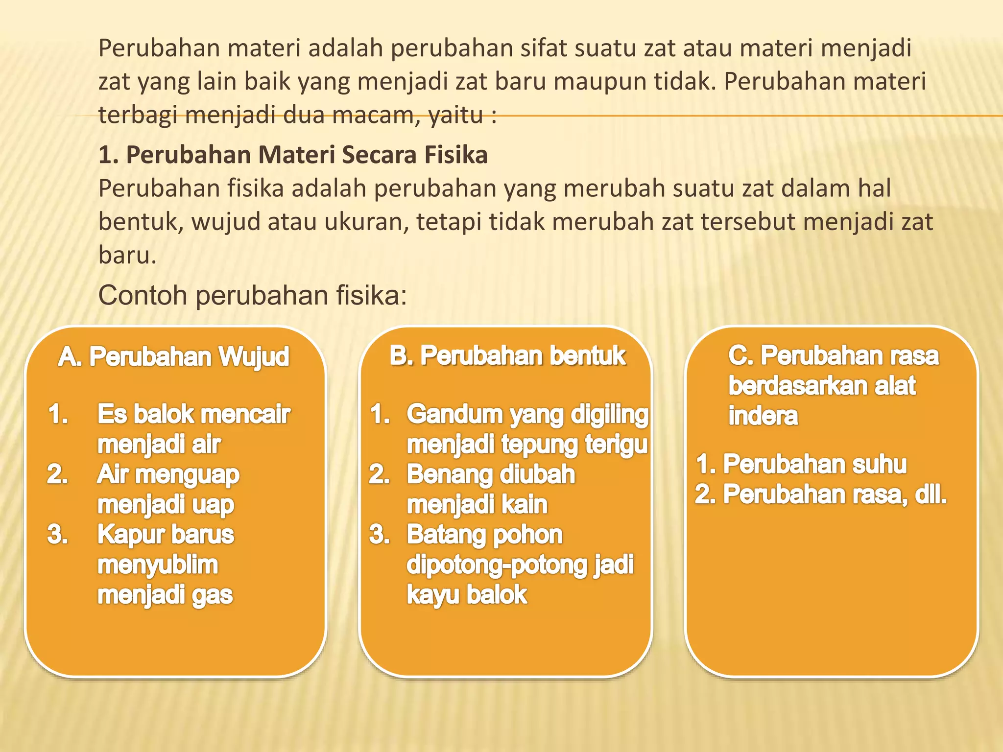Materi dan perubahan materi | PPTX