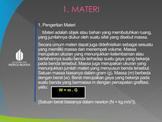 Materi dan perubahan materi tugas I | PPTX
