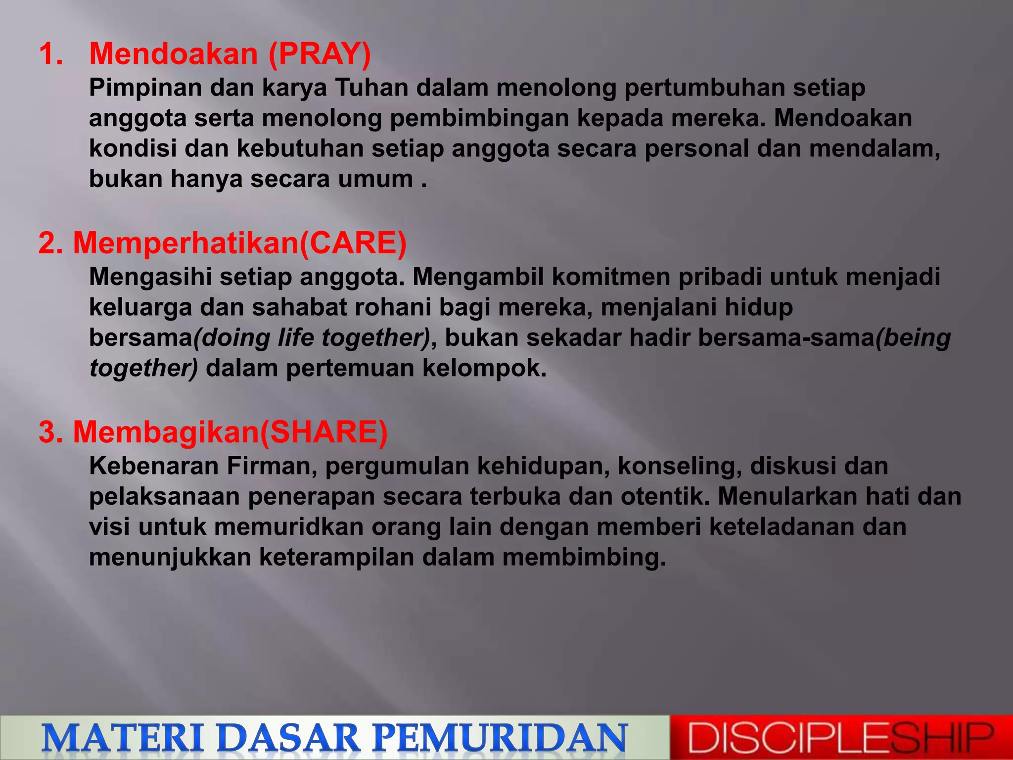 Materi dasar pemuridan | PPTX