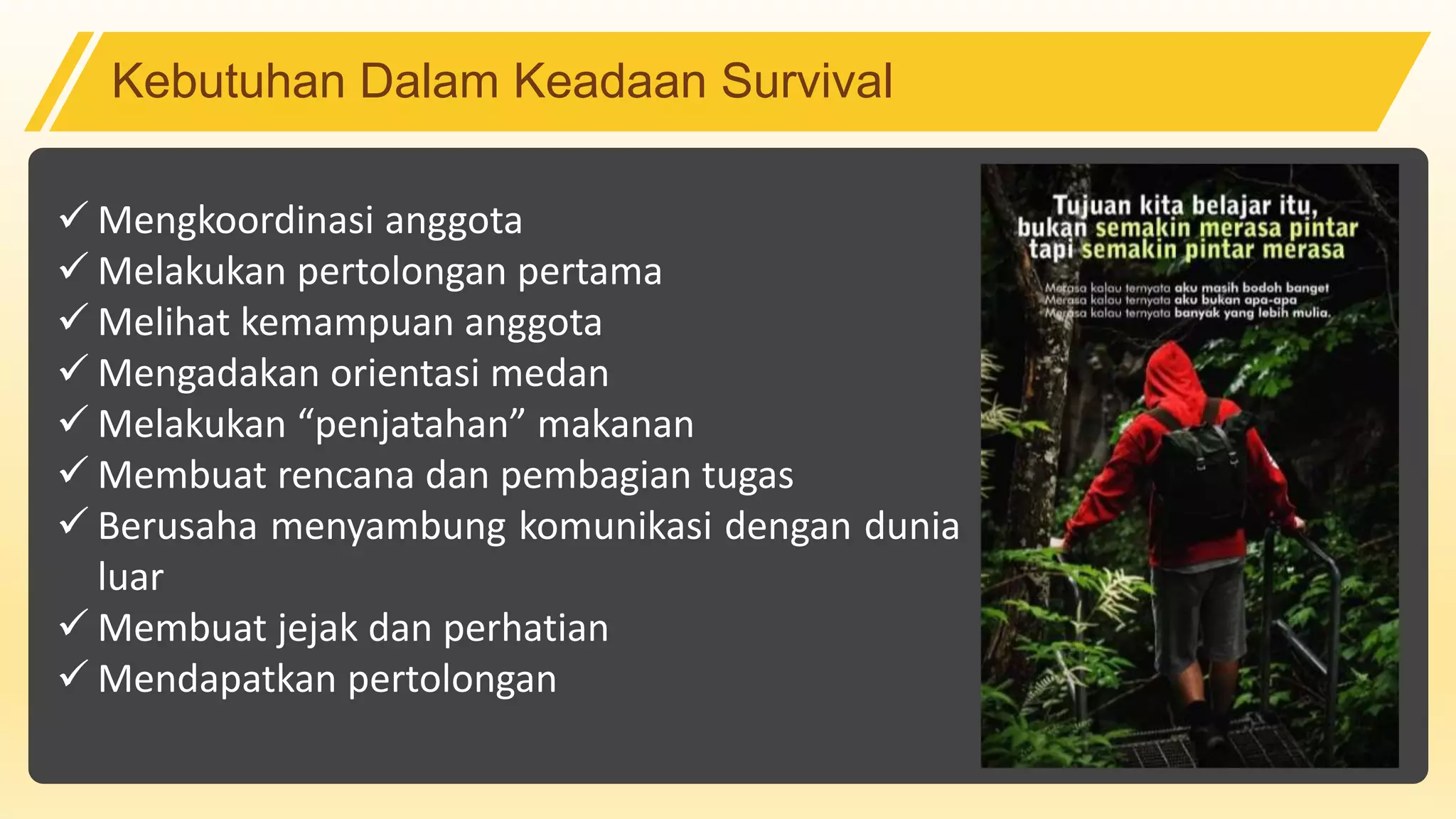 Pengetahuan Dasar Materi Survival MAPALA ZARADIKA | PPTX
