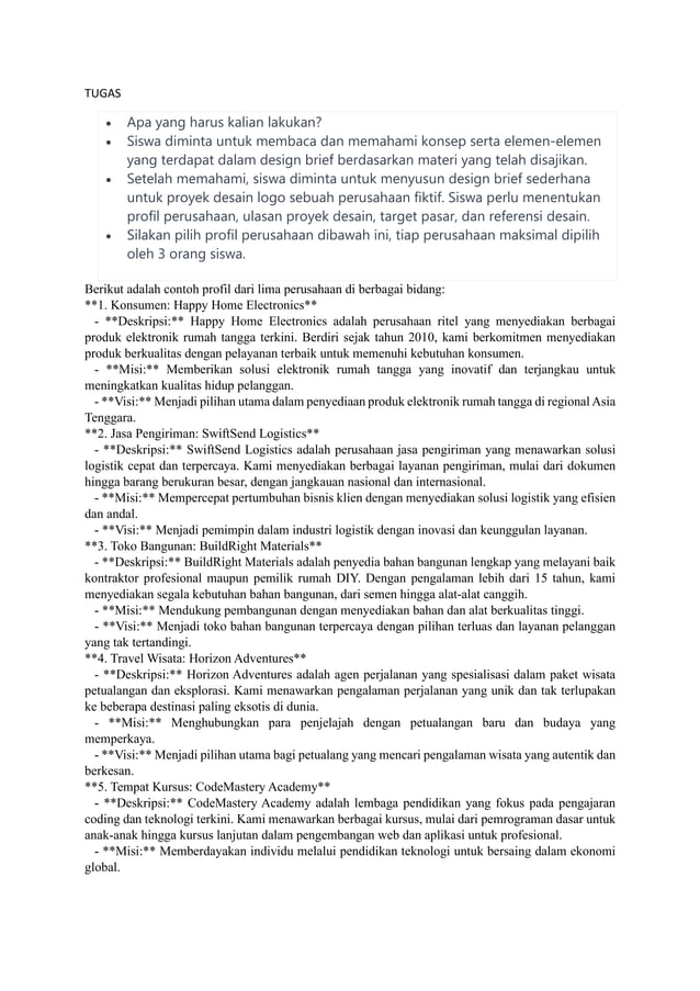 materi desain brief dkv kelas XI desain komunikasi visual | PDF