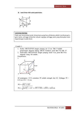 Materi Dimensi tiga (SMA) | DOCX