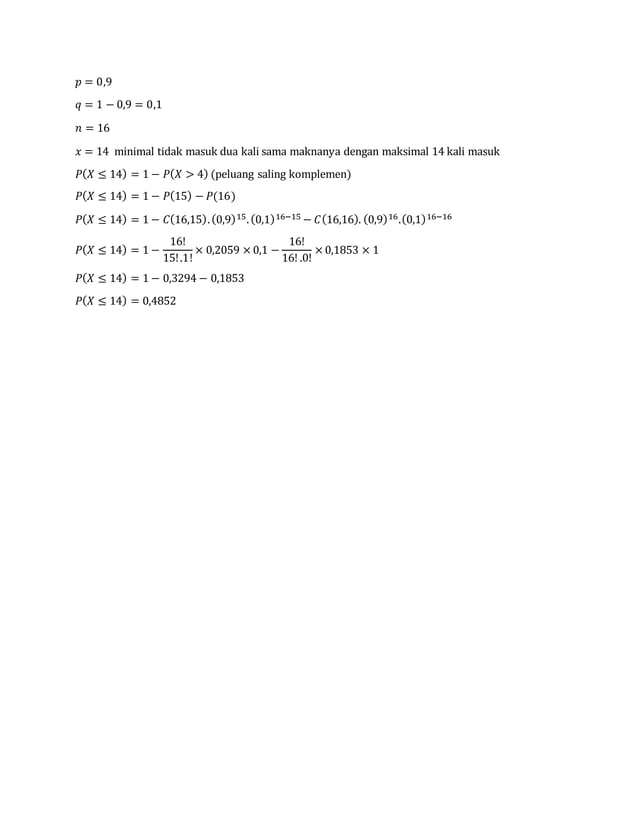 Distribusi Peluang Binomial | PDF