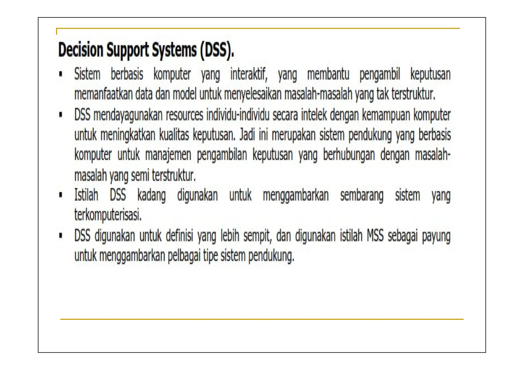 Materi Decision support systems (DSS) Pertemuan 1 | PDF