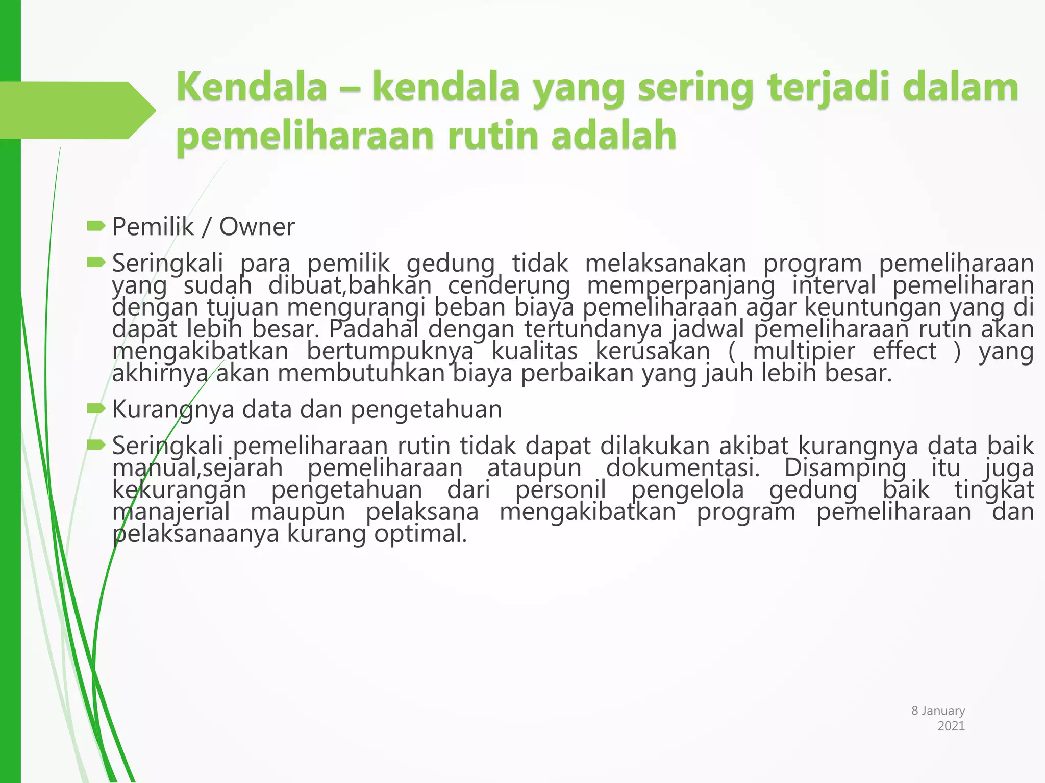 Manajemen Perawatan Bangunan Gedung dan Fasilitas | PPTX