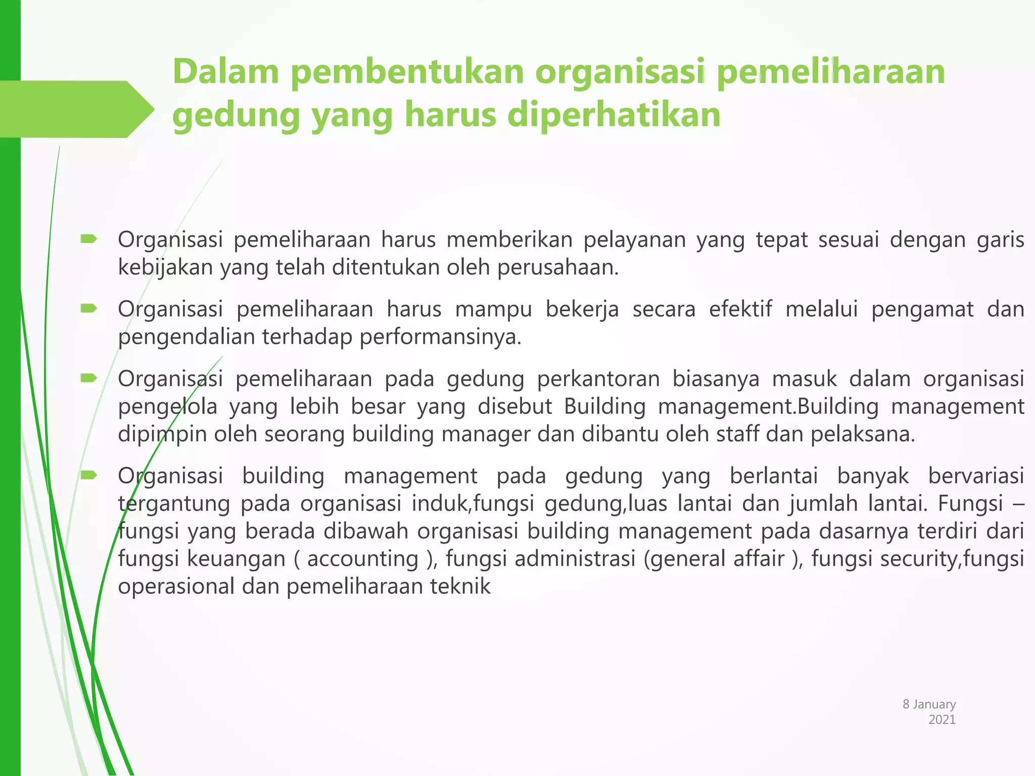 Manajemen Perawatan Bangunan Gedung dan Fasilitas | PPTX