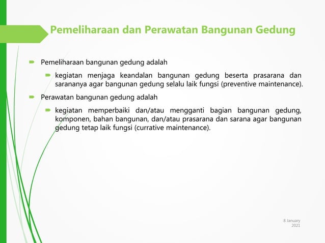 Manajemen Perawatan Bangunan Gedung dan Fasilitas | PPTX