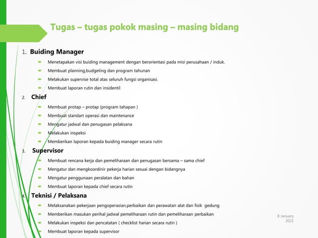 Manajemen Perawatan Bangunan Gedung dan Fasilitas | PPTX