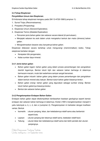 Materi eksplorasi sumber daya bahan galian | PDF