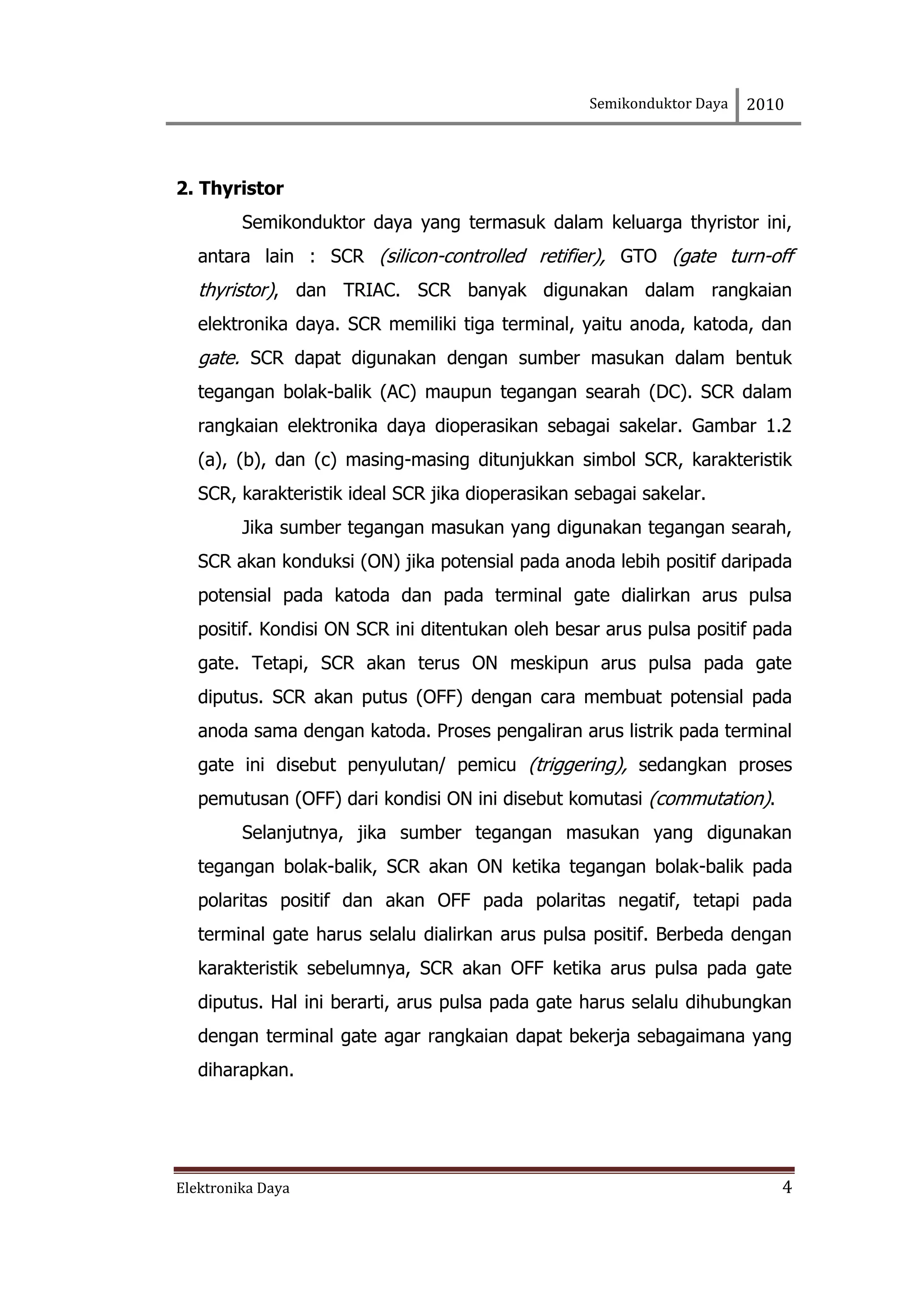 Materi+elektronika+daya+(komponen+elektronika+daya+2) | PDF