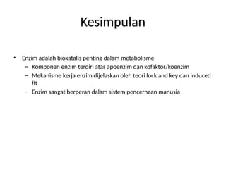 Materi_Enzim_SMA_mengenai kinerja enzim pada manusia | PPTX