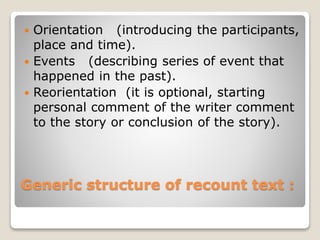 recount text | PPTX | Soccer | Sports