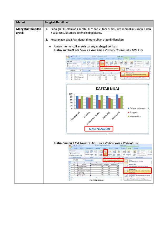 Materi excel diagram | PPTX