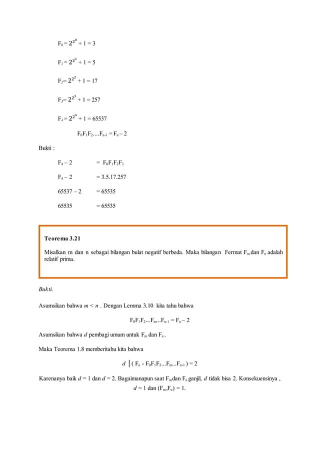 FAKTORISASI FERMAT & DIOPHANTINE LINIER | PDF