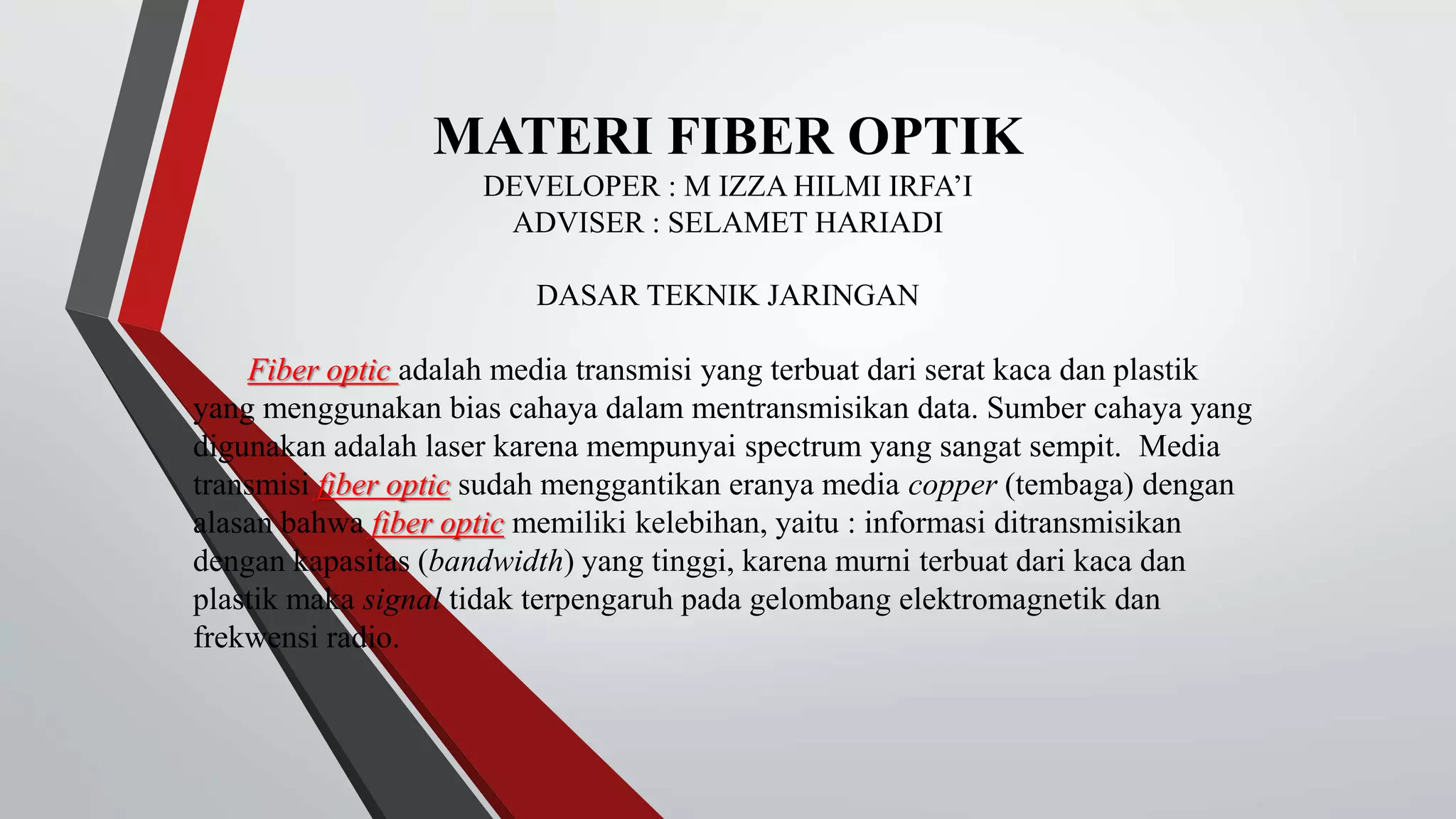 Materi fiber optik | PPTX