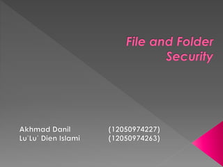 Materi file and folder security | PPTX