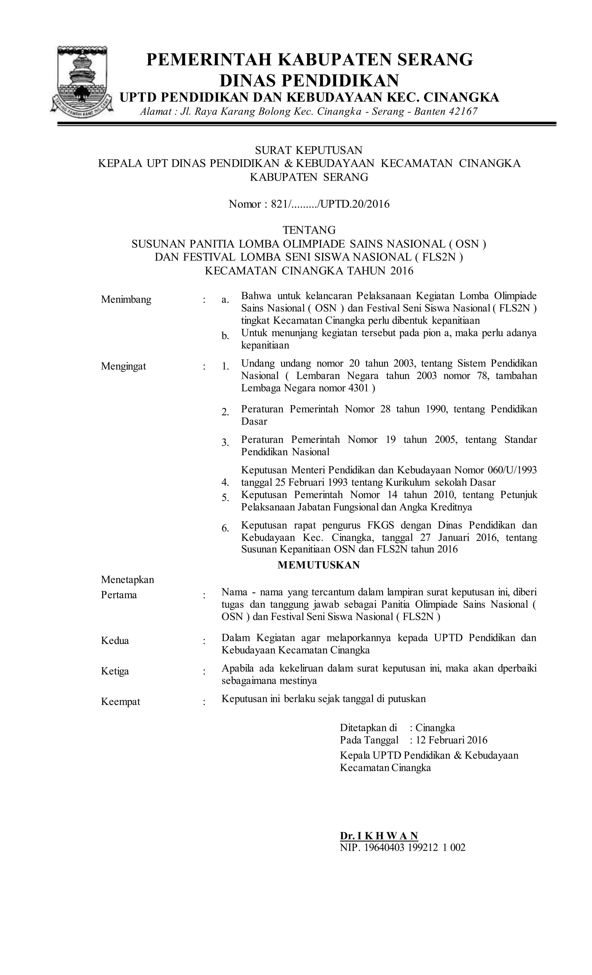 Proposal Kegiatan FLS2N, LCSP dan OSN Terbaru | DOCX