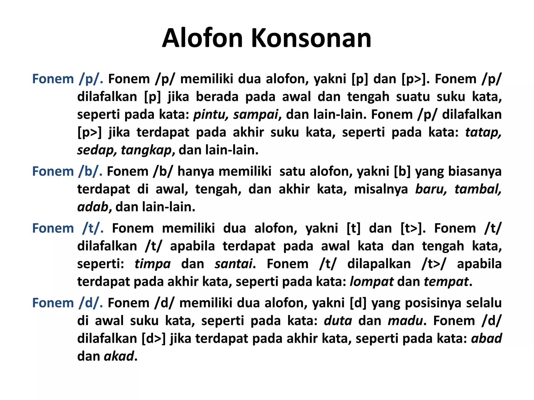 Materi fonologi bahasa indonesia | PPTX