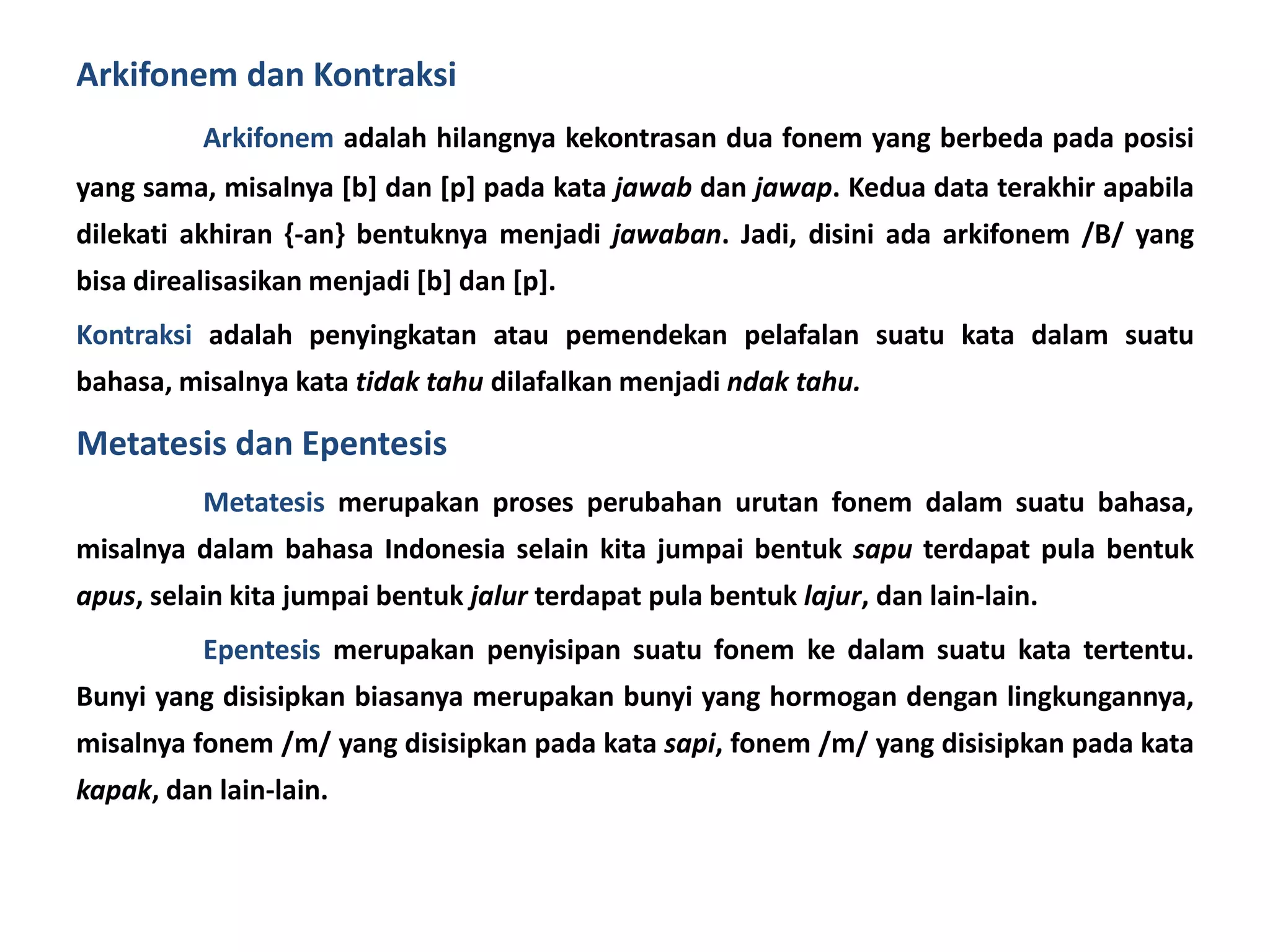 Materi fonologi bahasa indonesia | PPTX