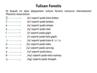 Materi fonologi bahasa indonesia | PPTX