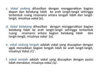 Materi fonologi bahasa indonesia | PPTX