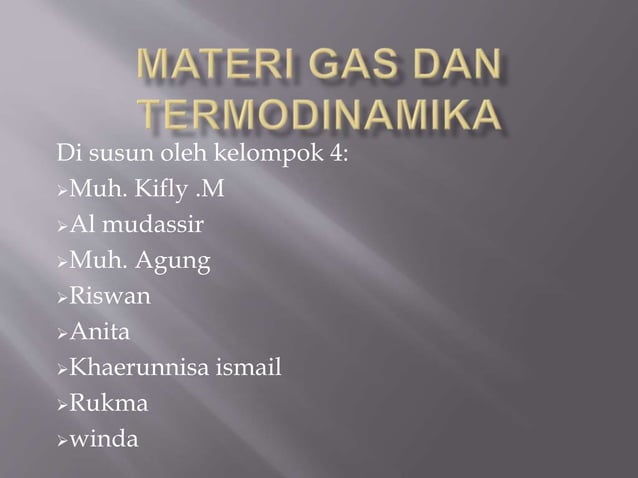 Materi gas dan termodinamika | PPTX