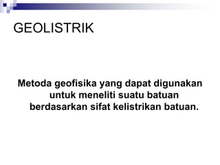 Materi geolistrik | PDF
