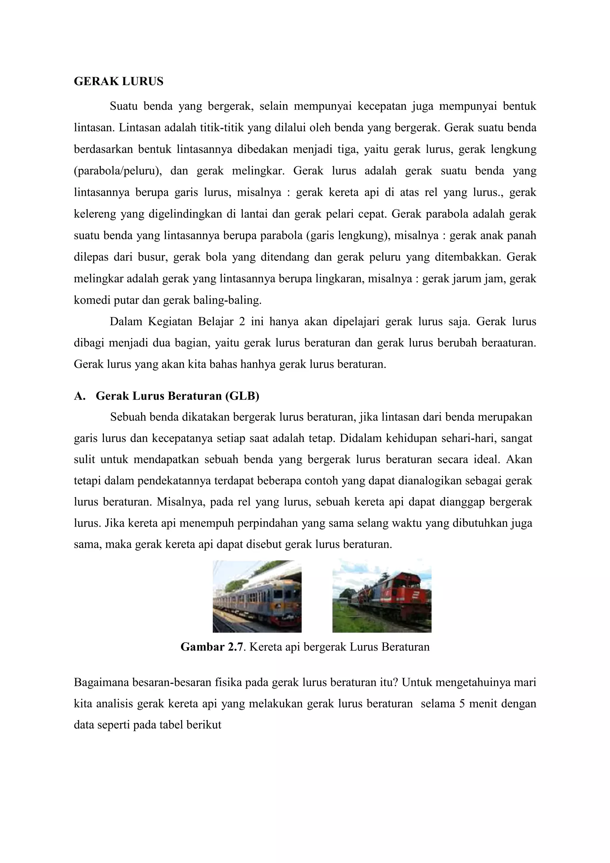 Materi Gerak Lurus Beraturan | PDF
