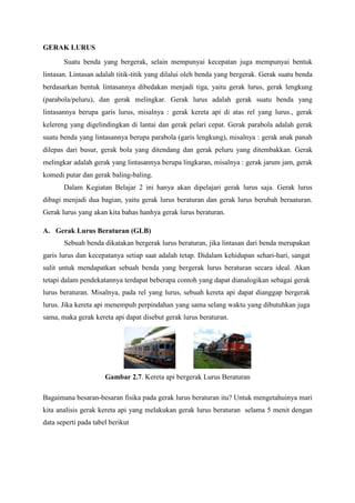 Materi Gerak Lurus Beraturan | PDF