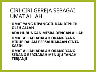 MATERI AGAMA KELAS 11 SMA GEREJA SEBAGAI UMAT ALLAH | PPTX