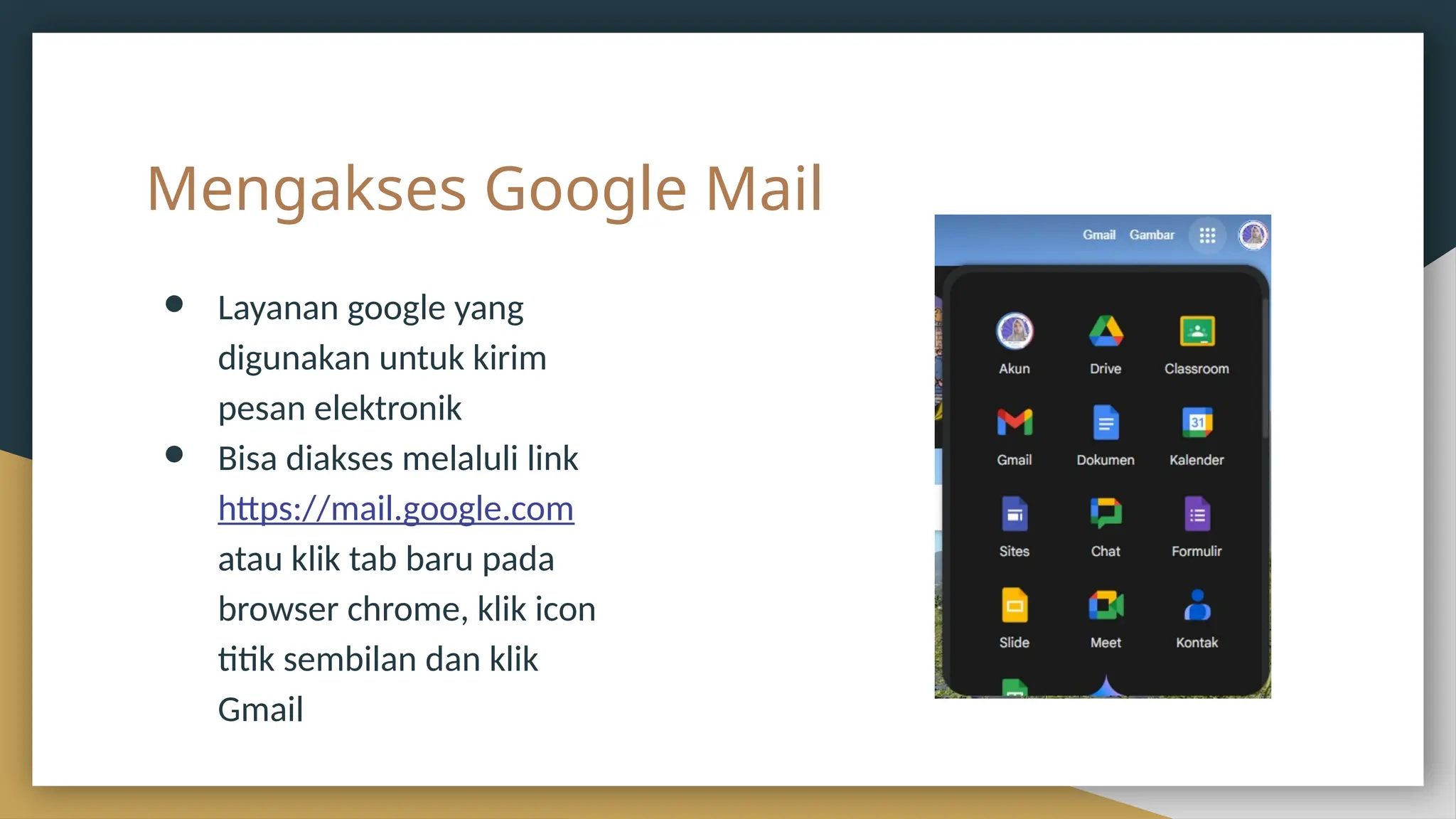 penggunaan gmail dalam fitur google dan media | PPTX