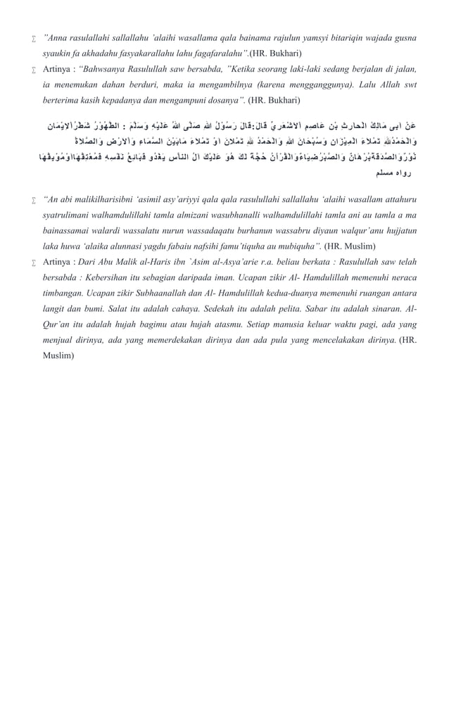 Materi hadits tentang kebersihan | PDF