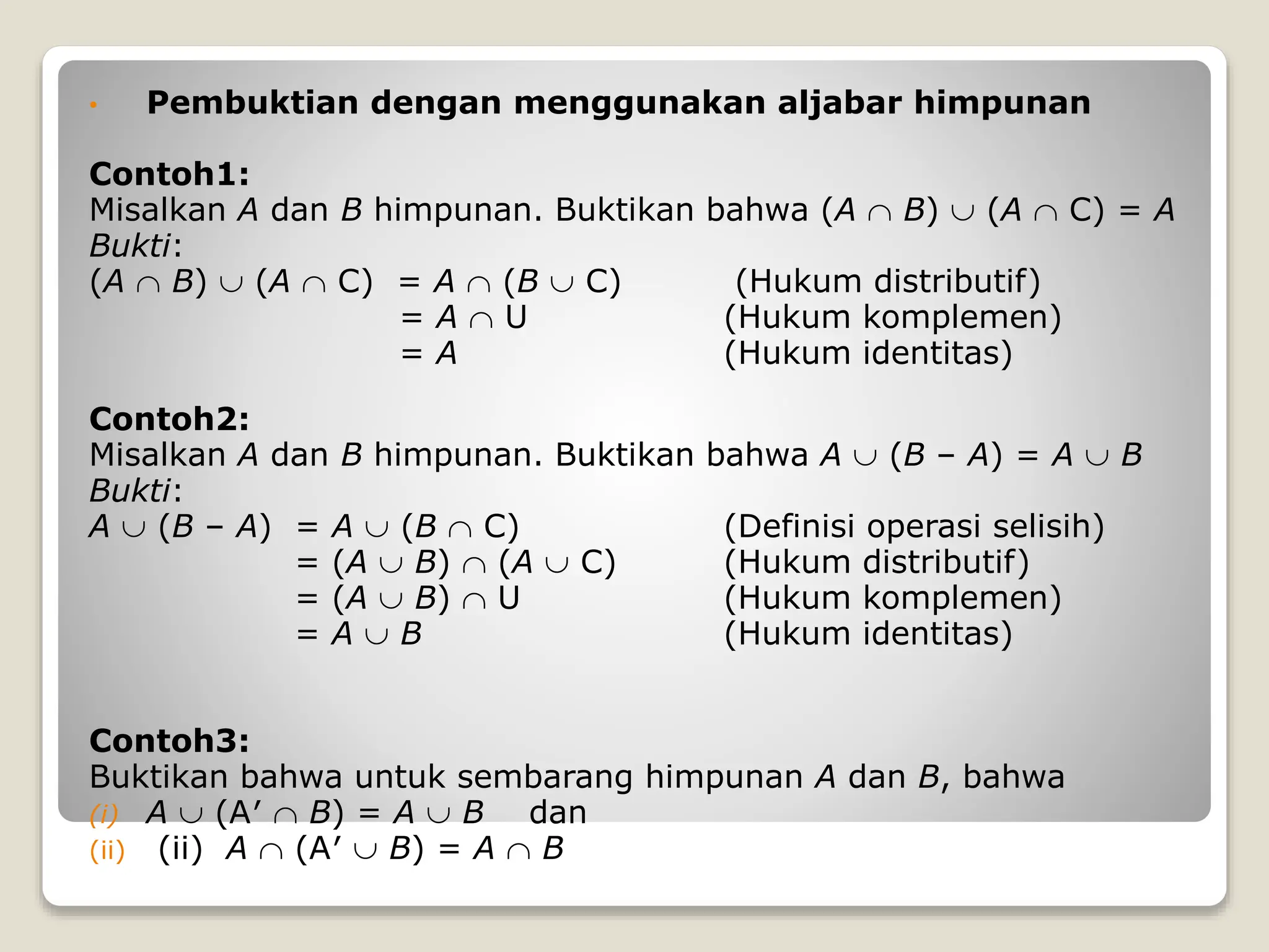 MATERI HIMPUNAN, OPERASI HIMPUNAN DAN JENIS-JENIS HIMPUNAN.ppt