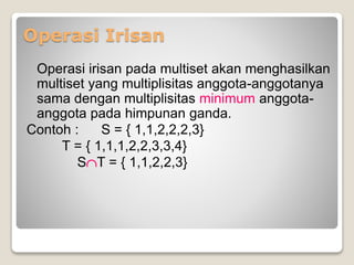 MATERI HIMPUNAN, OPERASI HIMPUNAN DAN JENIS-JENIS HIMPUNAN.ppt