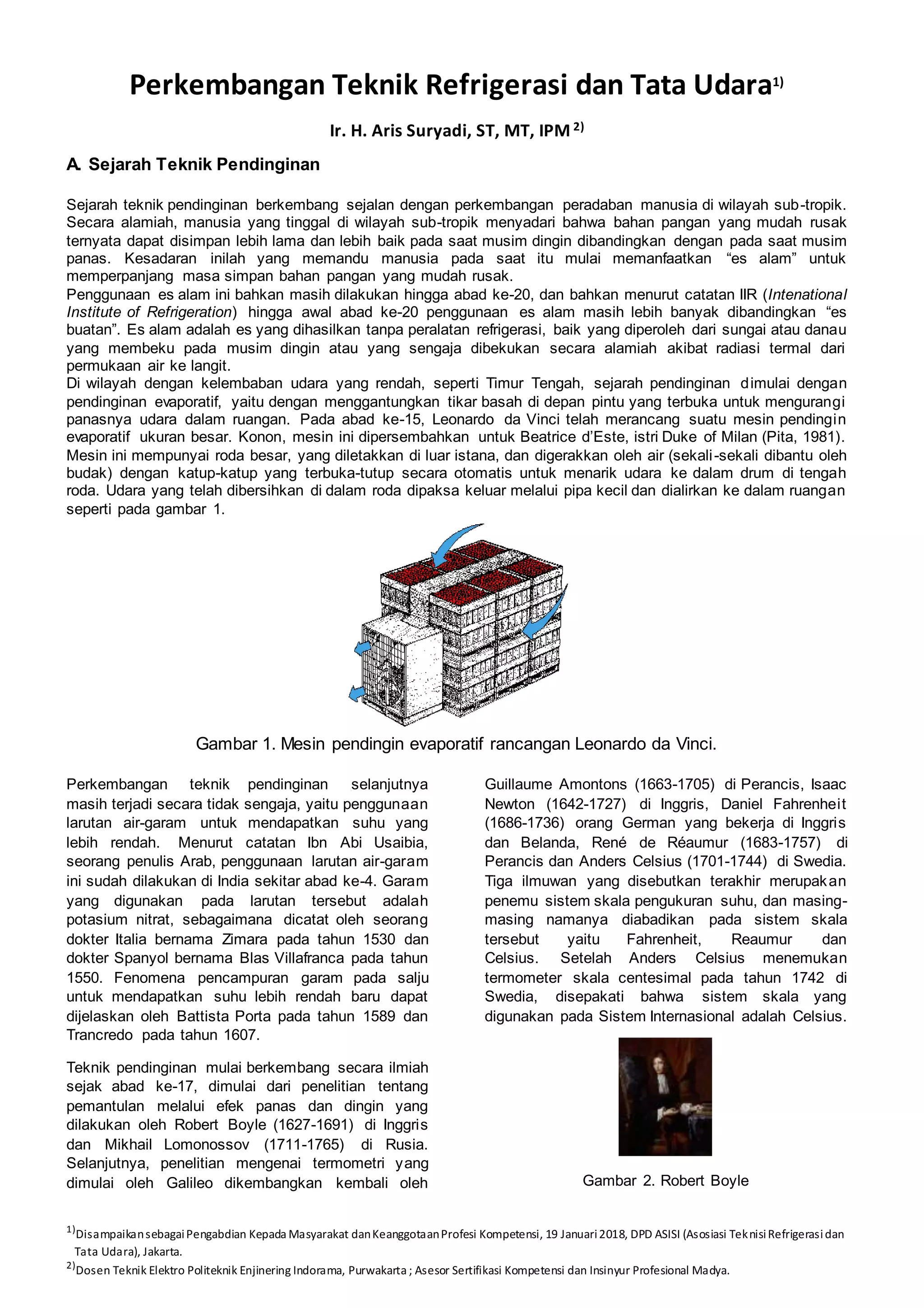 Perkembangan Teknik Refrigerasi dan Tata Udara | DOCX