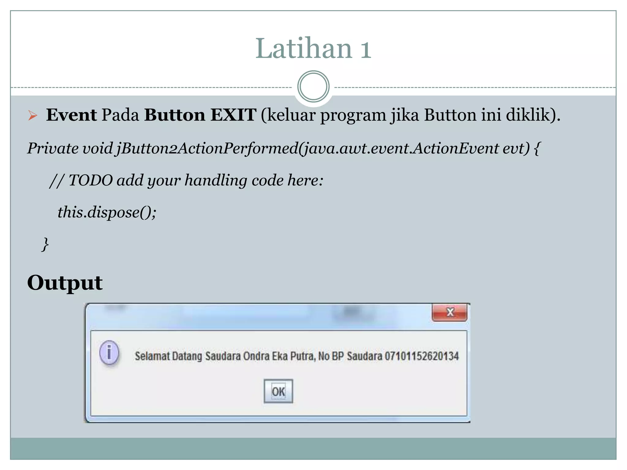 Materi ii dasar dasar netbeans | PPTX