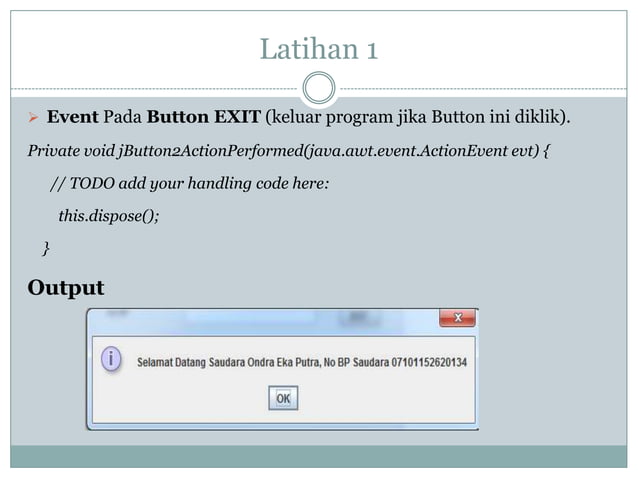Materi ii dasar dasar netbeans | PPTX