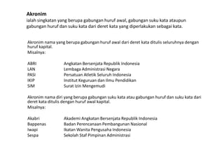 Materi singkatan & akronim | PPTX