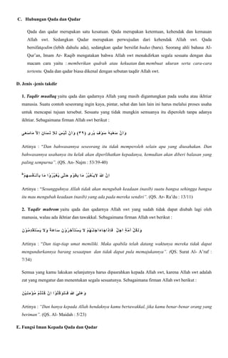 Materi iman kepada qada dan qadar | PDF