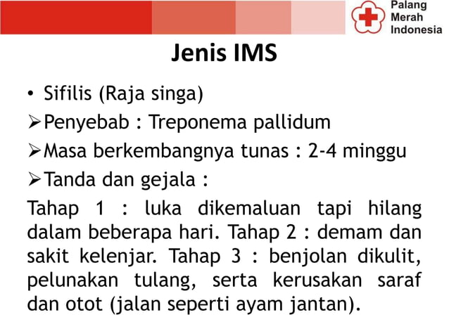 Materi Infeksi Menular Seksual (IMS) untuk KSR | PPTX