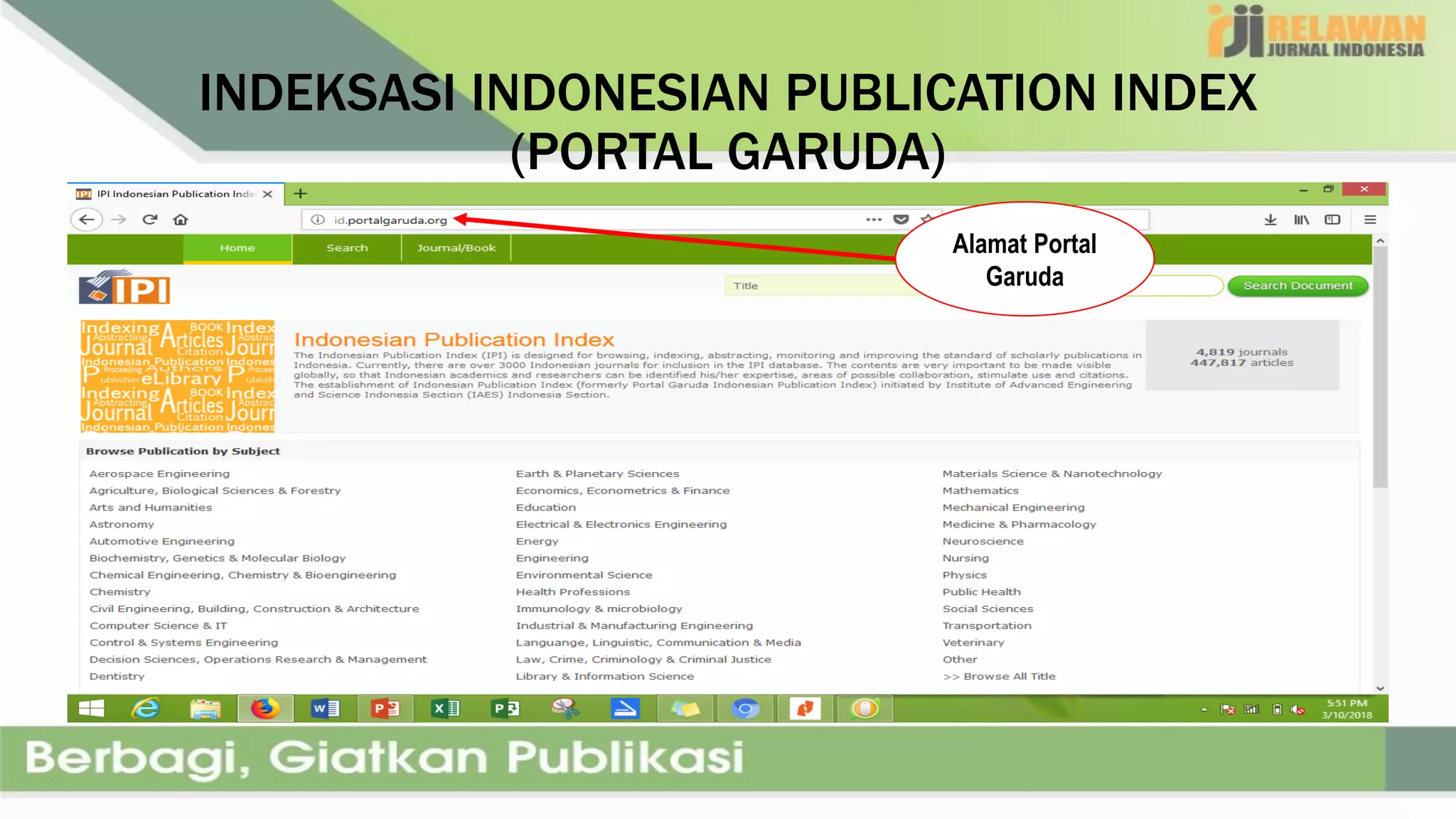 INDEKSASI JURNAL KE GOOGLE SCHOLAR DAN IPI | PDF