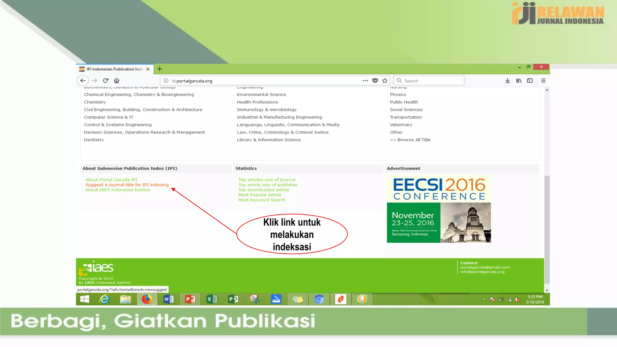 INDEKSASI JURNAL KE GOOGLE SCHOLAR DAN IPI | PDF