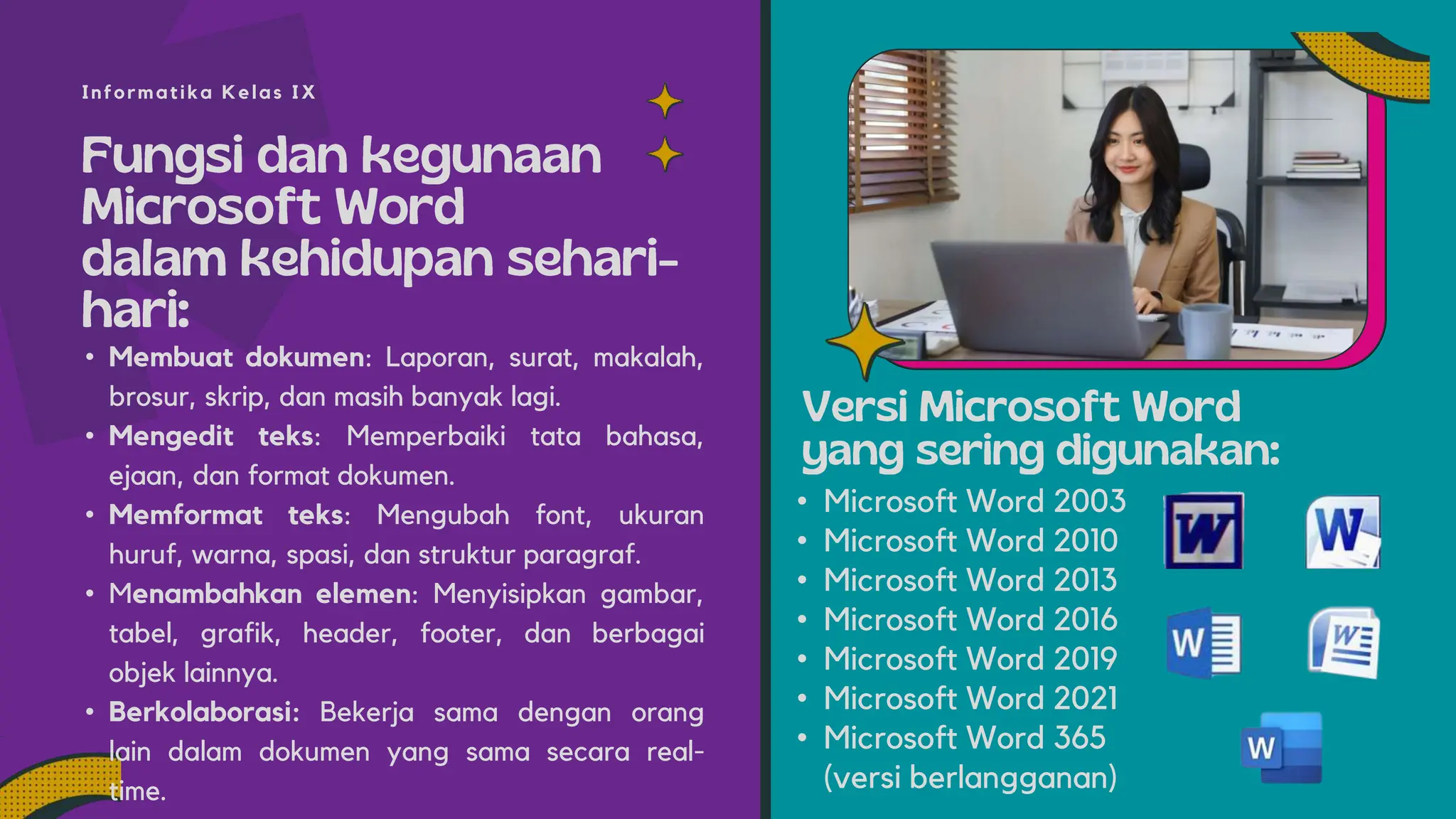 Materi - Aplikasi Pengolah Kata Microsoft Word - SMP Kelas 9 | PPTX