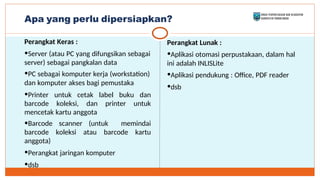 Materi Inlislite aplikasi perpustakaan dari perpustakaan nasional | PPT