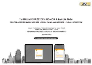 Inpres No 1 Tahun 2024 tentang Percepatan Penyediaan Air Minum | PDF